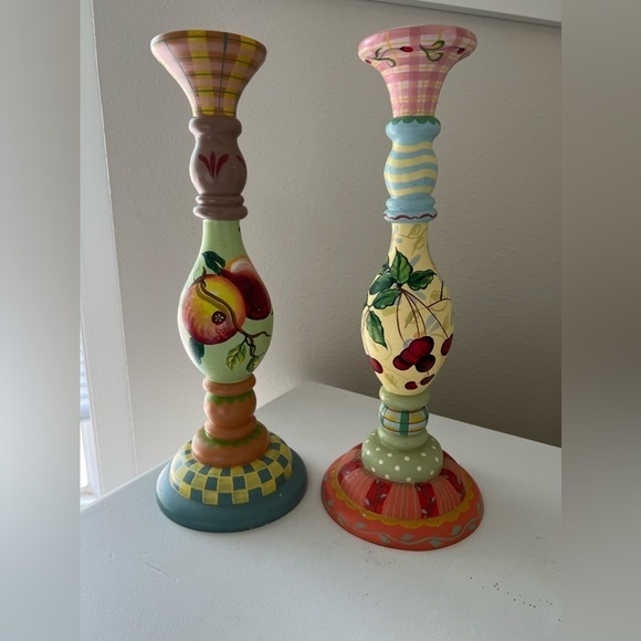 Tracy Porter | Accents | Tracy H S Porter Hand Painted Candlesticks ...